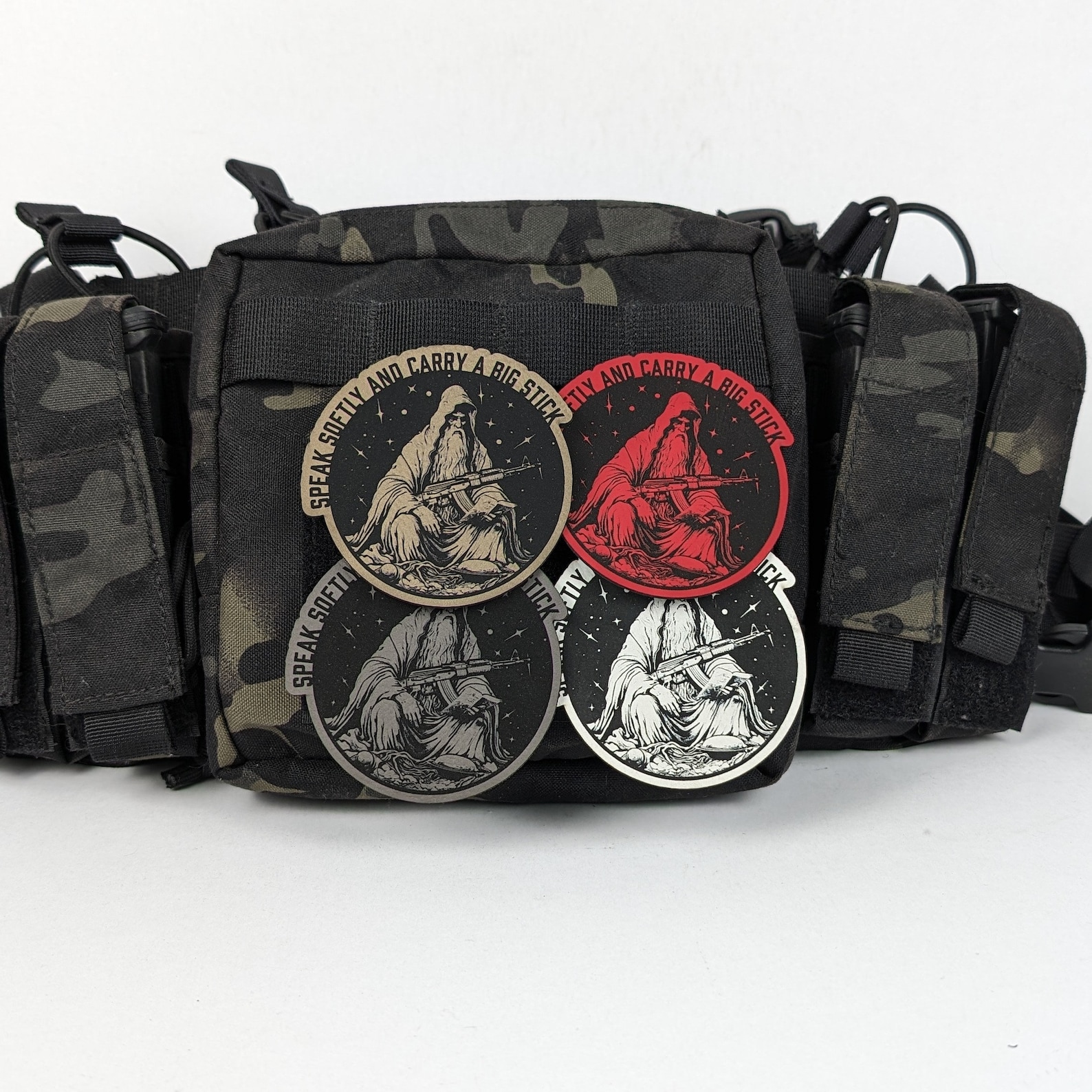 AK Wizard Morale Patch: Speak Softly, Tactical Hat Hook and Loop Patch ...