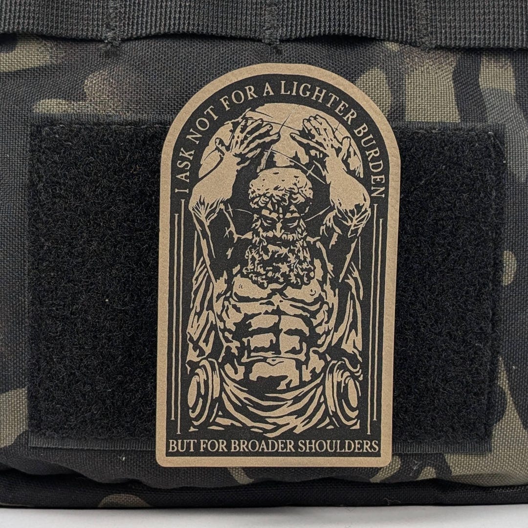 Ancient Greek Atlas Patch: I Ask Not for A Lighter Burden but for ...