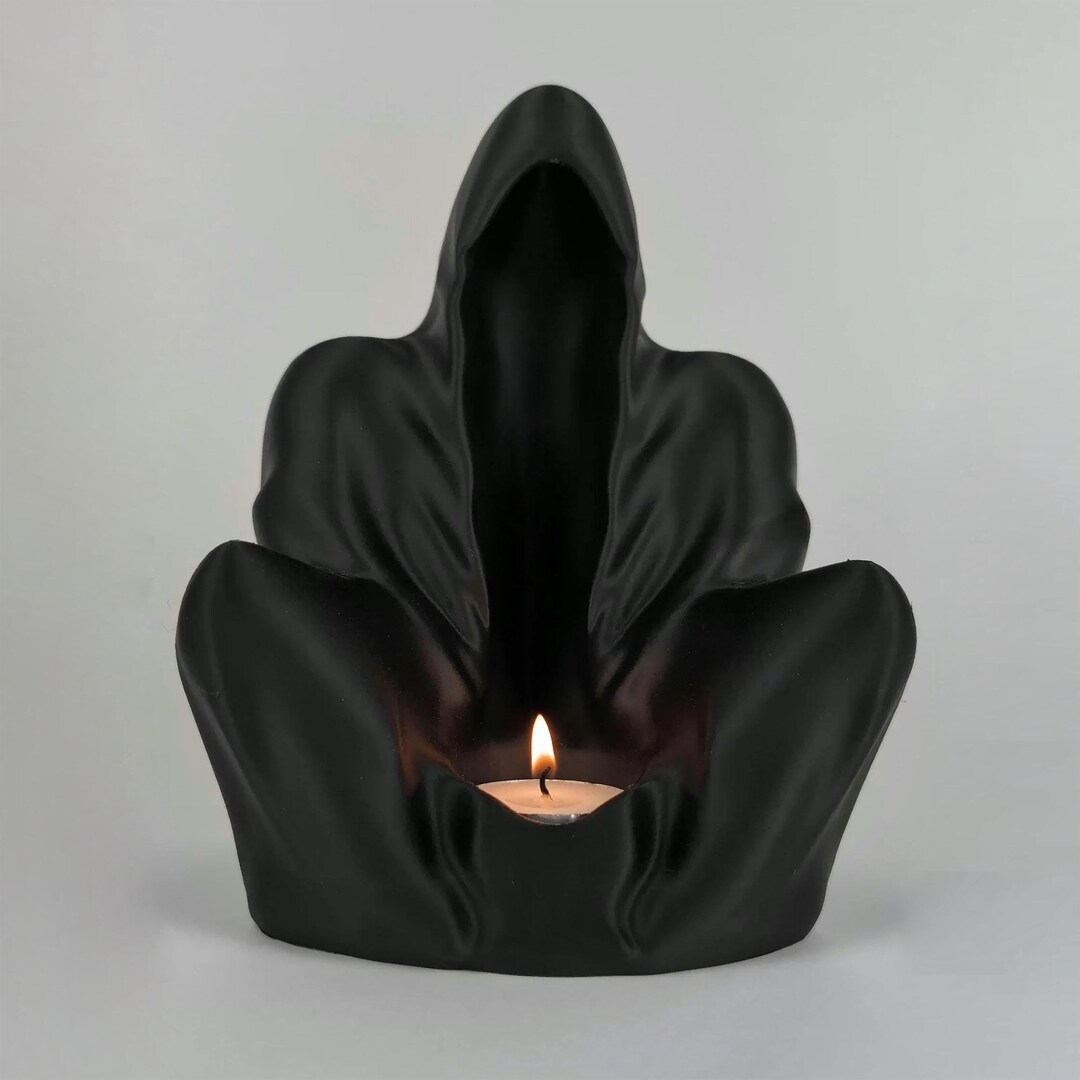 Faceless Hooded Cloak Candle Holder - 3D Printed Mysterious Cloaked ...