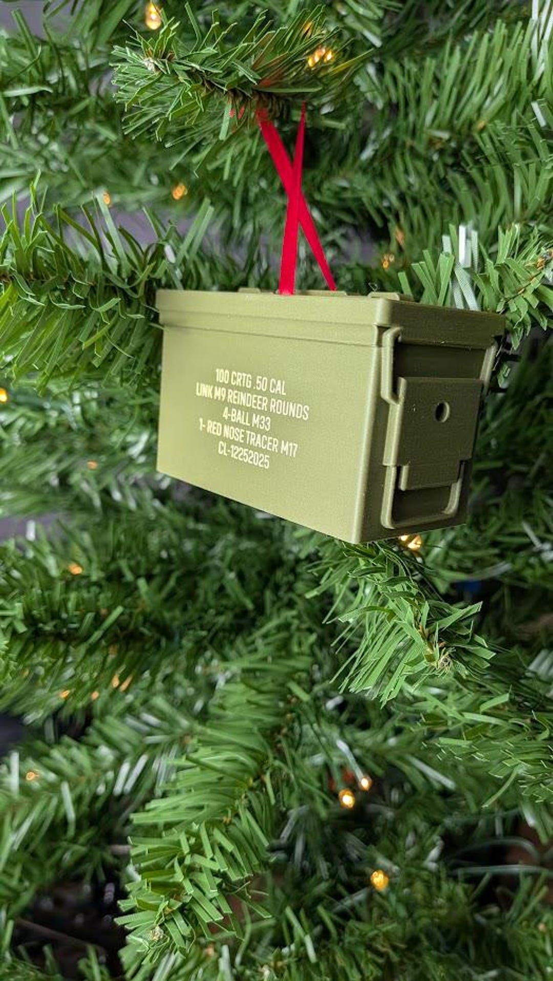Santa’s Ammo Can Ornament | 100 CRTG .50 CAL Reindeer Rounds | Tactical ...