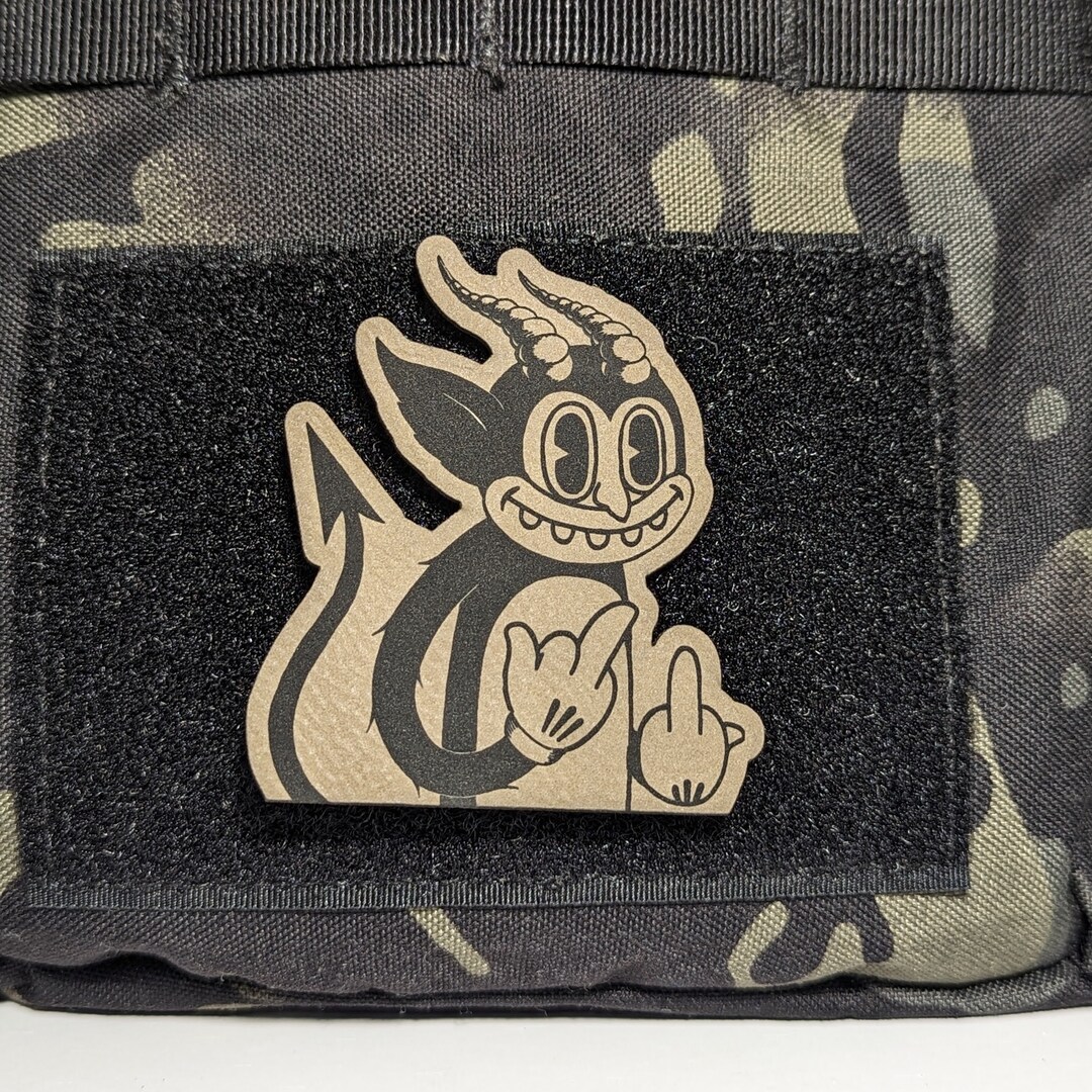 Wiley Devil Patch Holding up Middle Fingers Morale Patch, Vintage Cartoon Patch , Perfect for ...