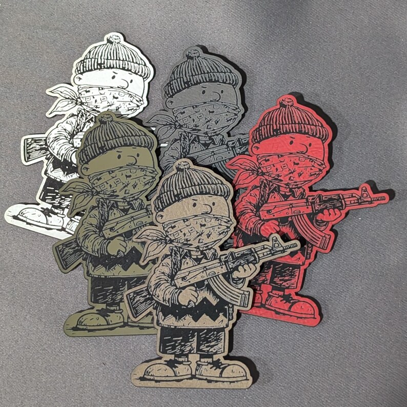 Cartoon Kid AK Morale Patch: Laser Engraved Leatherette Tactical Gear ...