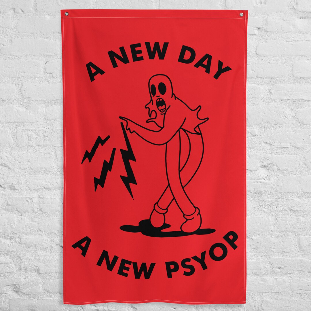 A New Day A New Psyop , Airborne Flag Remix, Koko the Clown Psyop Flag Red and Black. - Etsy