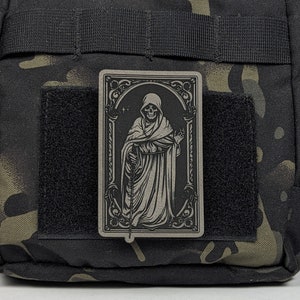 Death Tarot Morale Patch , Skeleton With Walking Staff Patch, Mid-evil ...