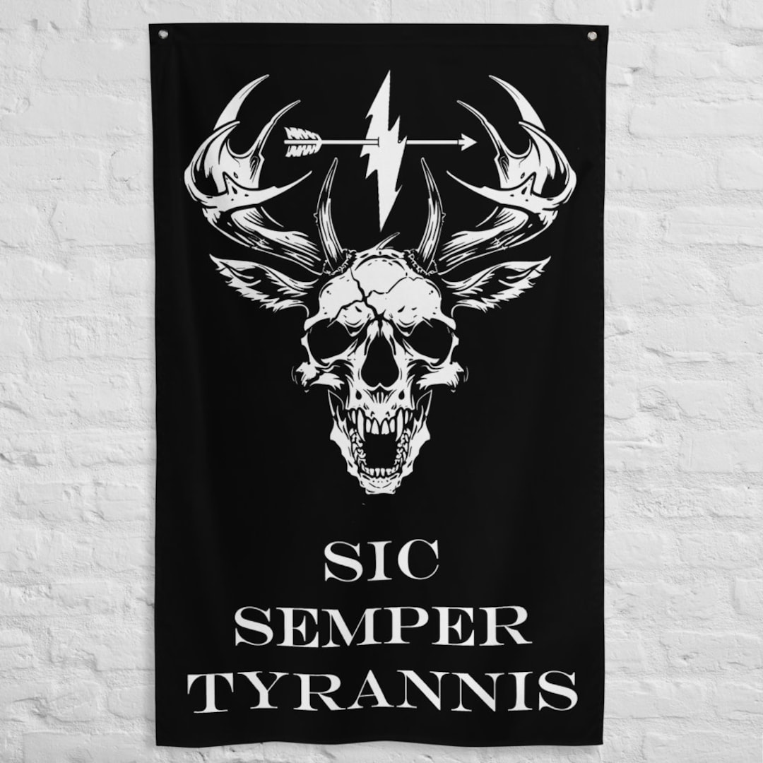Sic Semper Tyrannis Wendigo Flag Anti-authority Banner, Gothic Decor ...