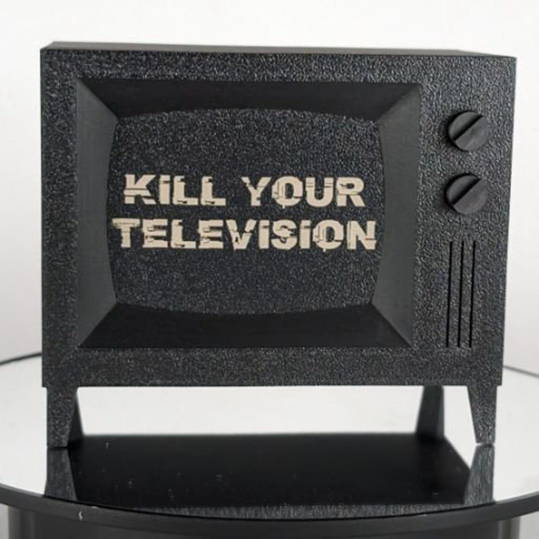 Kill Your Television, 3D Printed TV Desk Prop, Functional Art, Stash ...