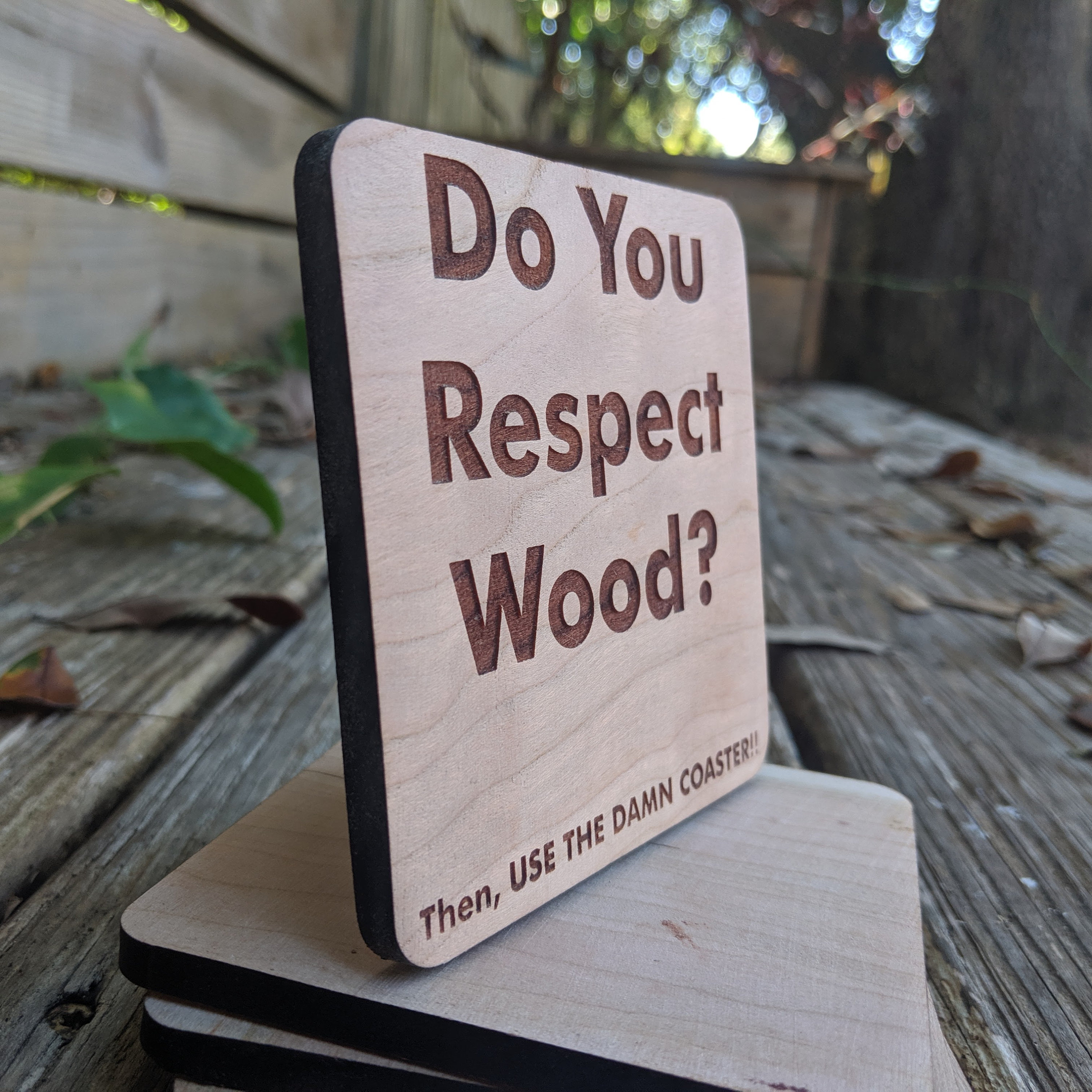 Do You Respect Wood Inappropriate Custom Wooden Coaster Set. | Etsy