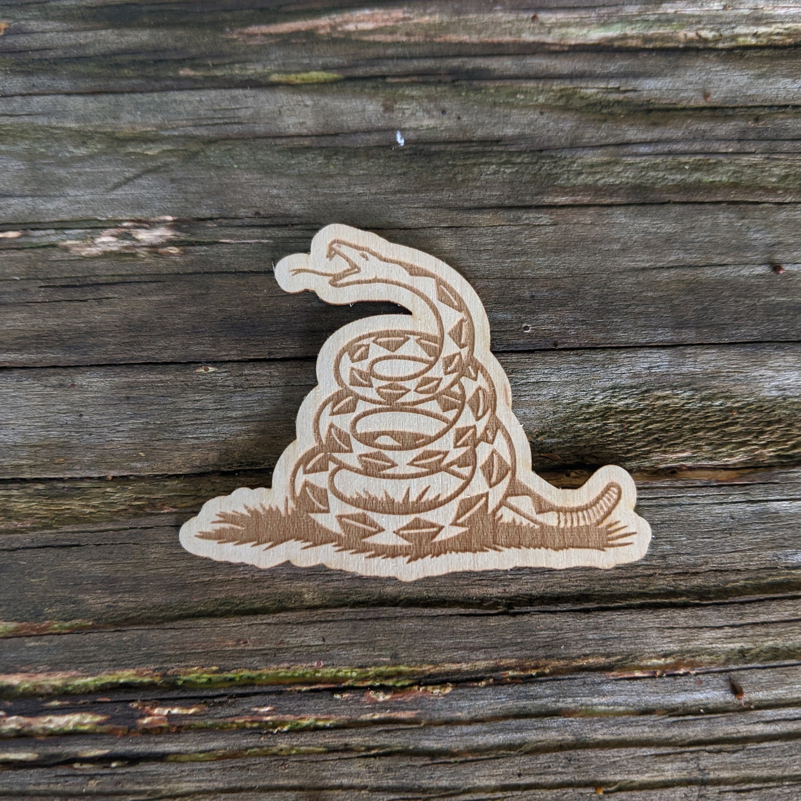 Gadsden Snake Wooden Sticker Flag DTOM Second Amendment - Etsy