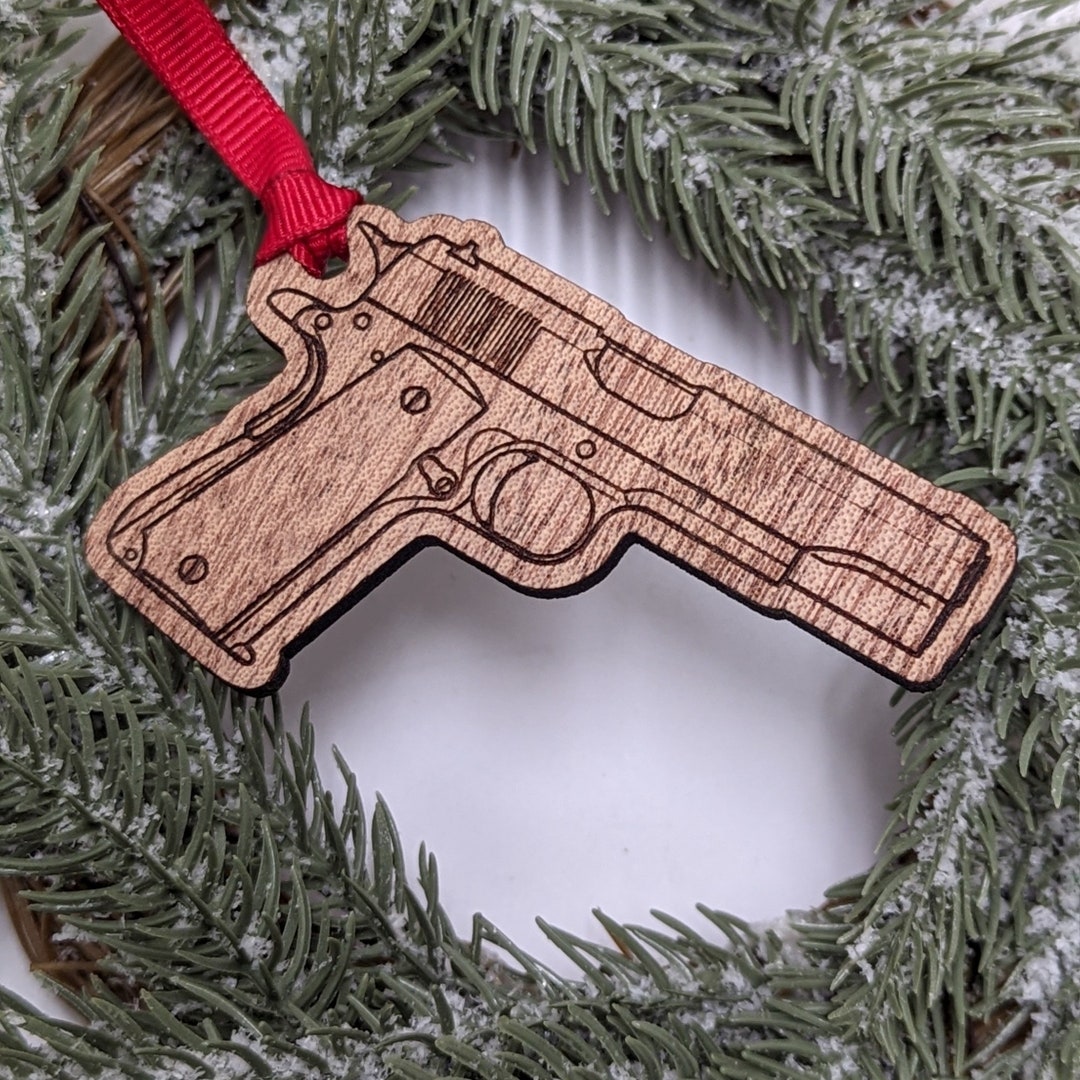1911 Christmas Ornament Browning Pistol, 2 World Wars Shatterproof ...