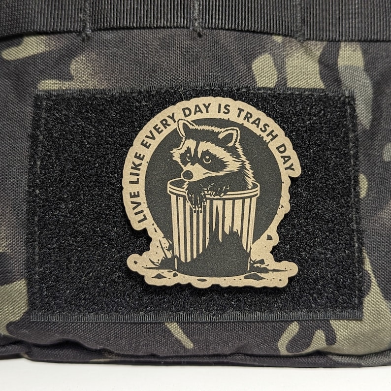 Live Every Day Like Its Trash Day Morale Patch Raccoon in - Etsy