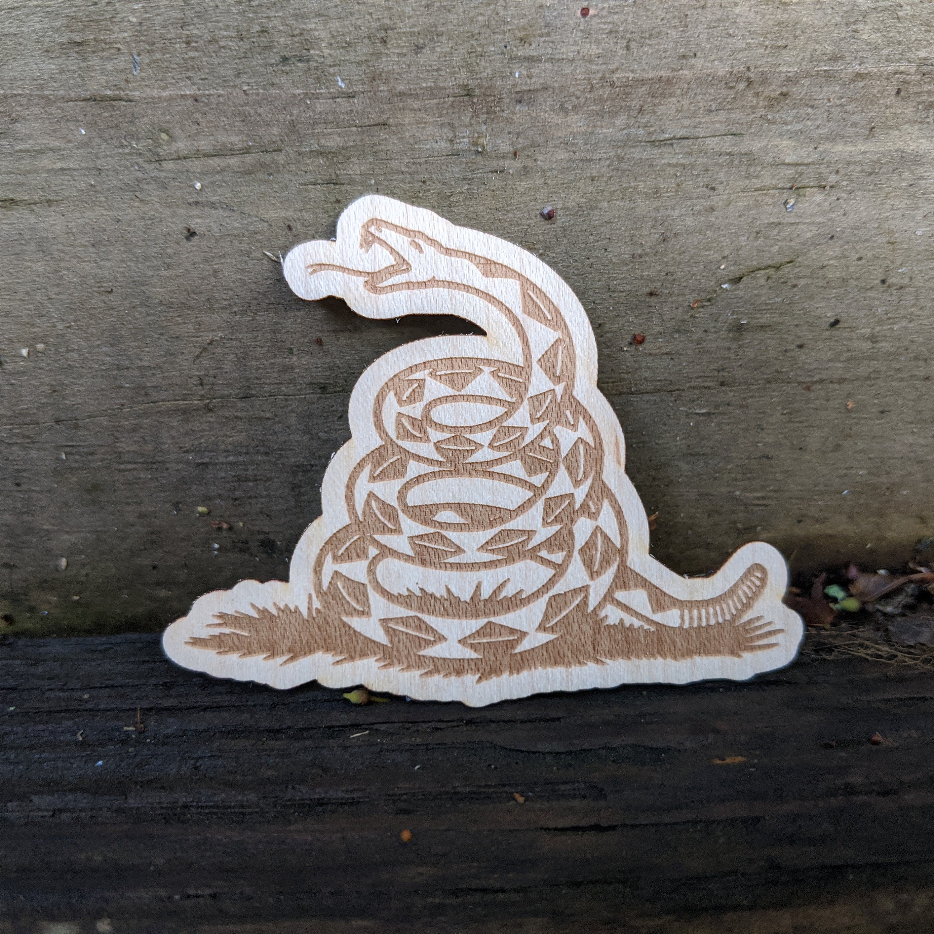 Gadsden Snake Wooden Sticker Flag DTOM Second Amendment | Etsy