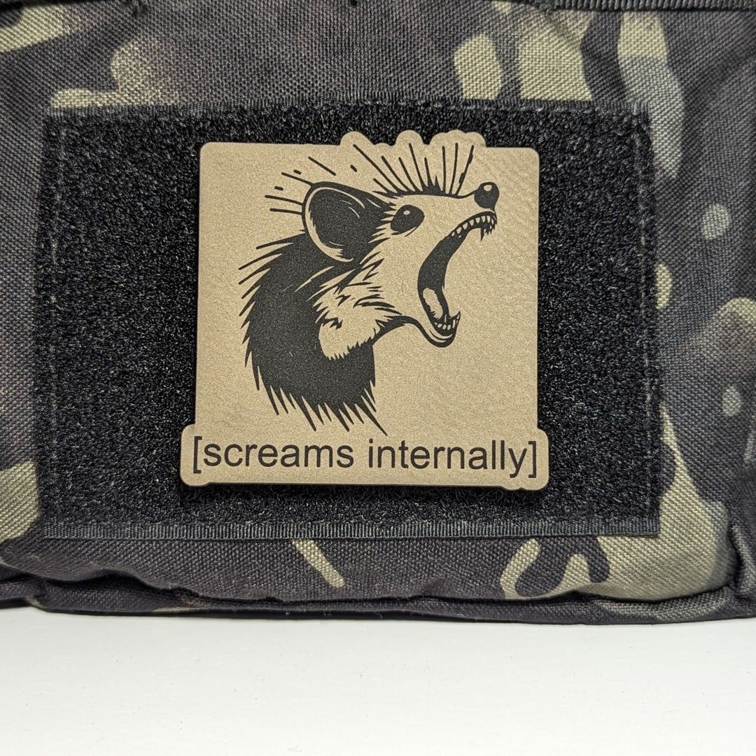 Screams Internally Tactical Morale Patch, Possum Screaming, Anti-authoritarian, Perfect for ...