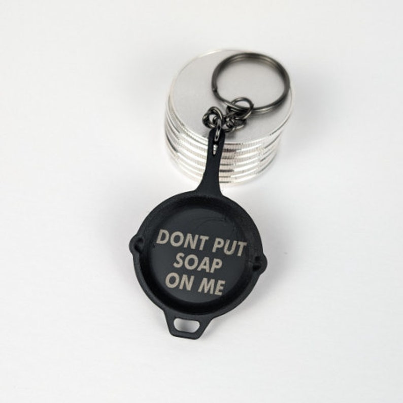3D Printed Cast Iron Pan Keychain: Laser Marked Designs - Etsy