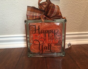Fall Glass Block - Etsy