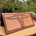 Hand Tooled Leather Roper Wallet With Steer Skull and Basket Weave - Etsy