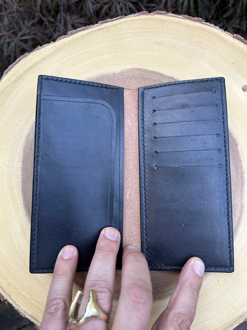 Hand Tooled Leather Roper Wallet - Etsy