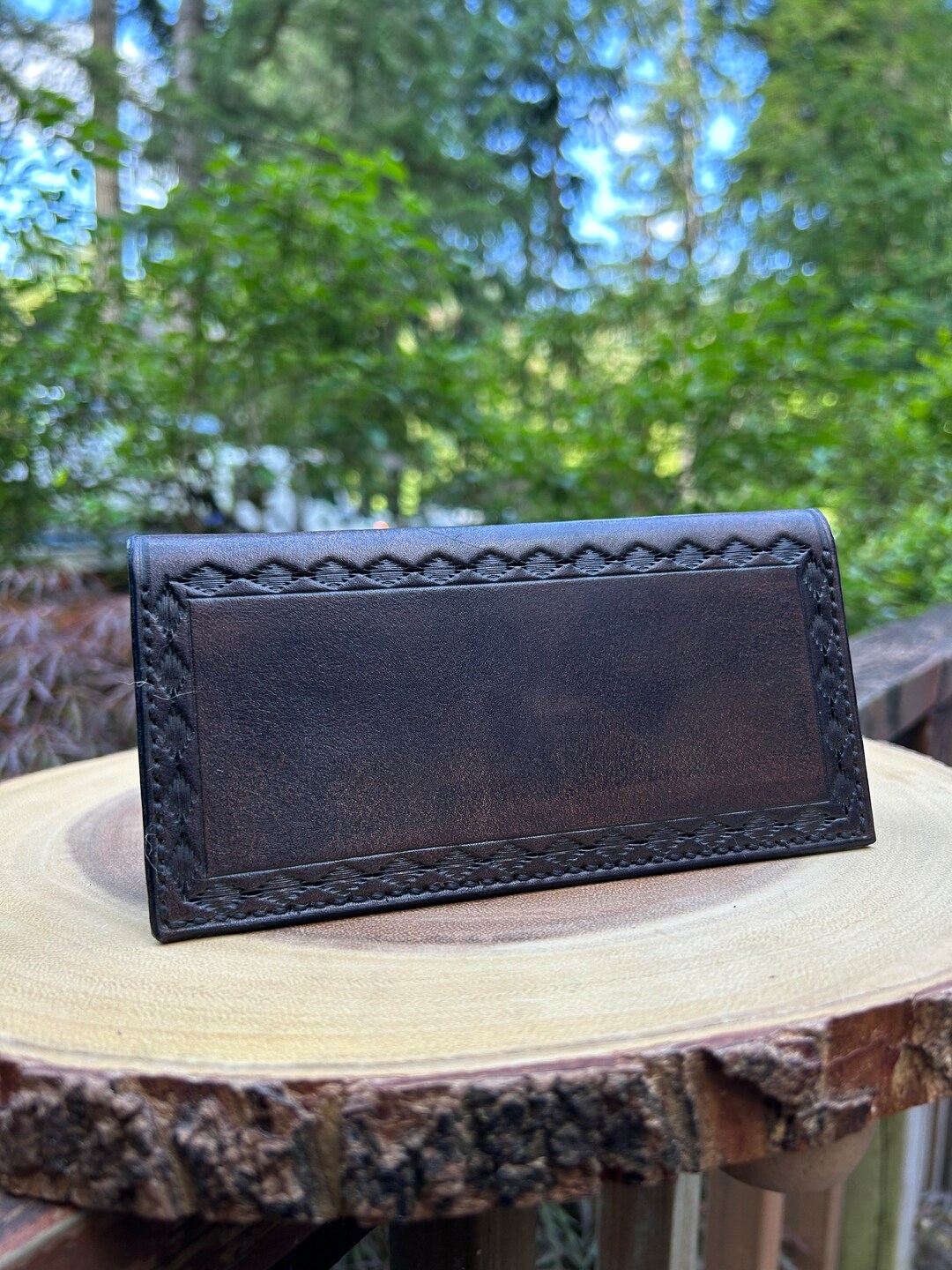 Hand Tooled Leather Roper Wallet - Etsy