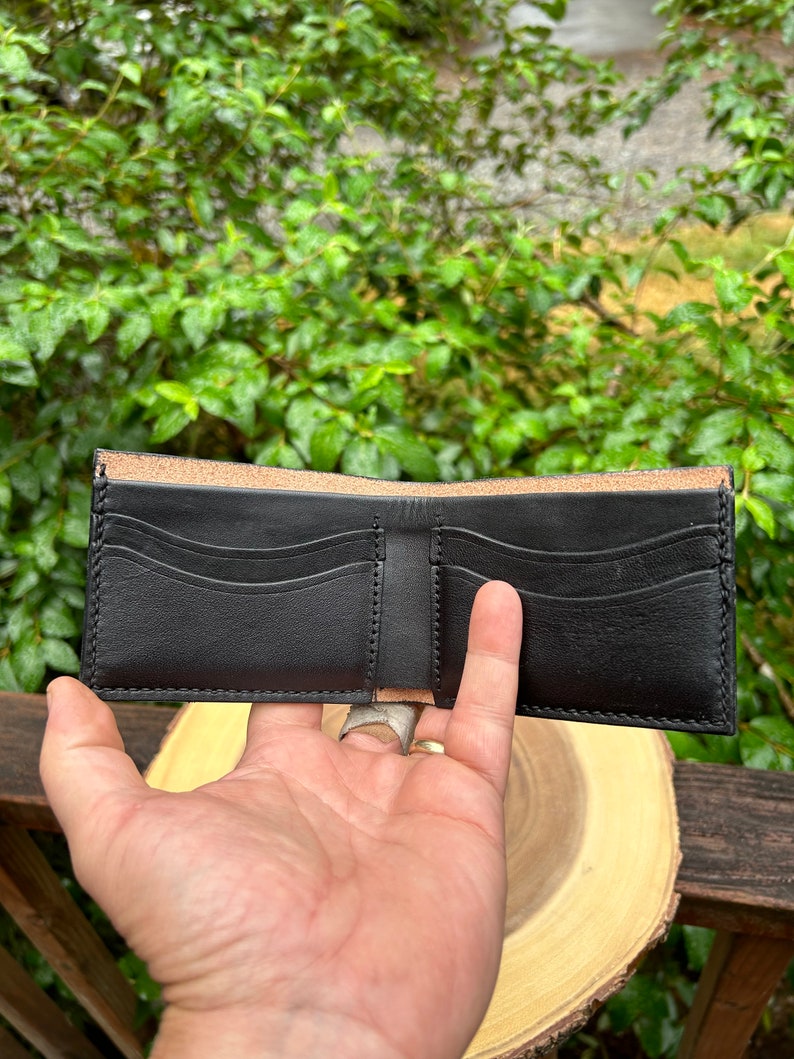 Hand Tooled Leather Wallet With Basket Weave - Etsy