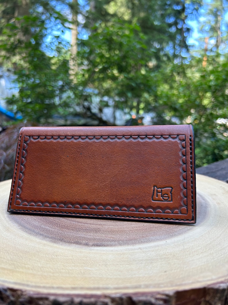 Hand Tooled Leather Roper Wallet - Etsy