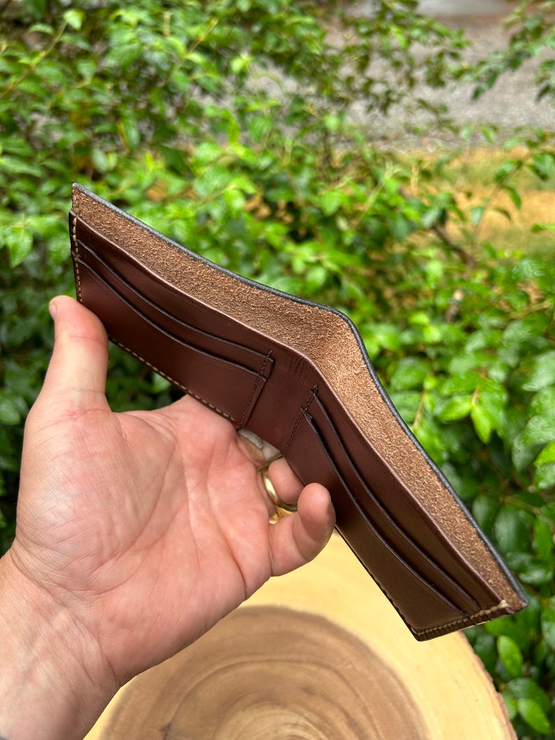 Hand Tooled Leather Wallet With Basket Weave - Etsy