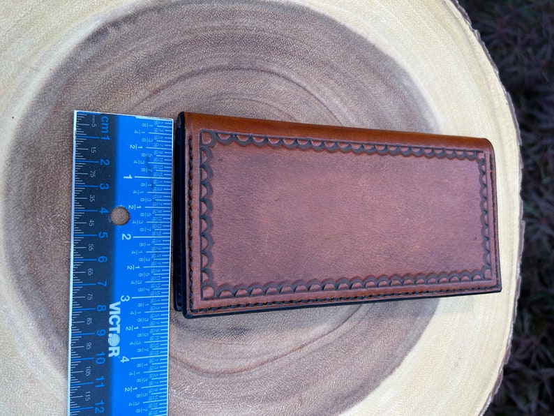 Hand Tooled Leather Roper Wallet - Etsy
