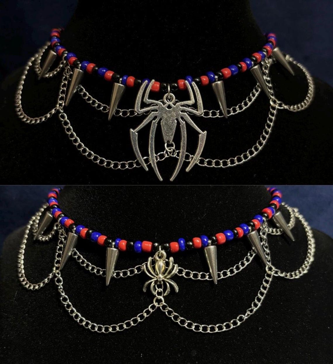 Hobie Brown Spiderpunk Spider Web Chain Beaded Necklace - Etsy