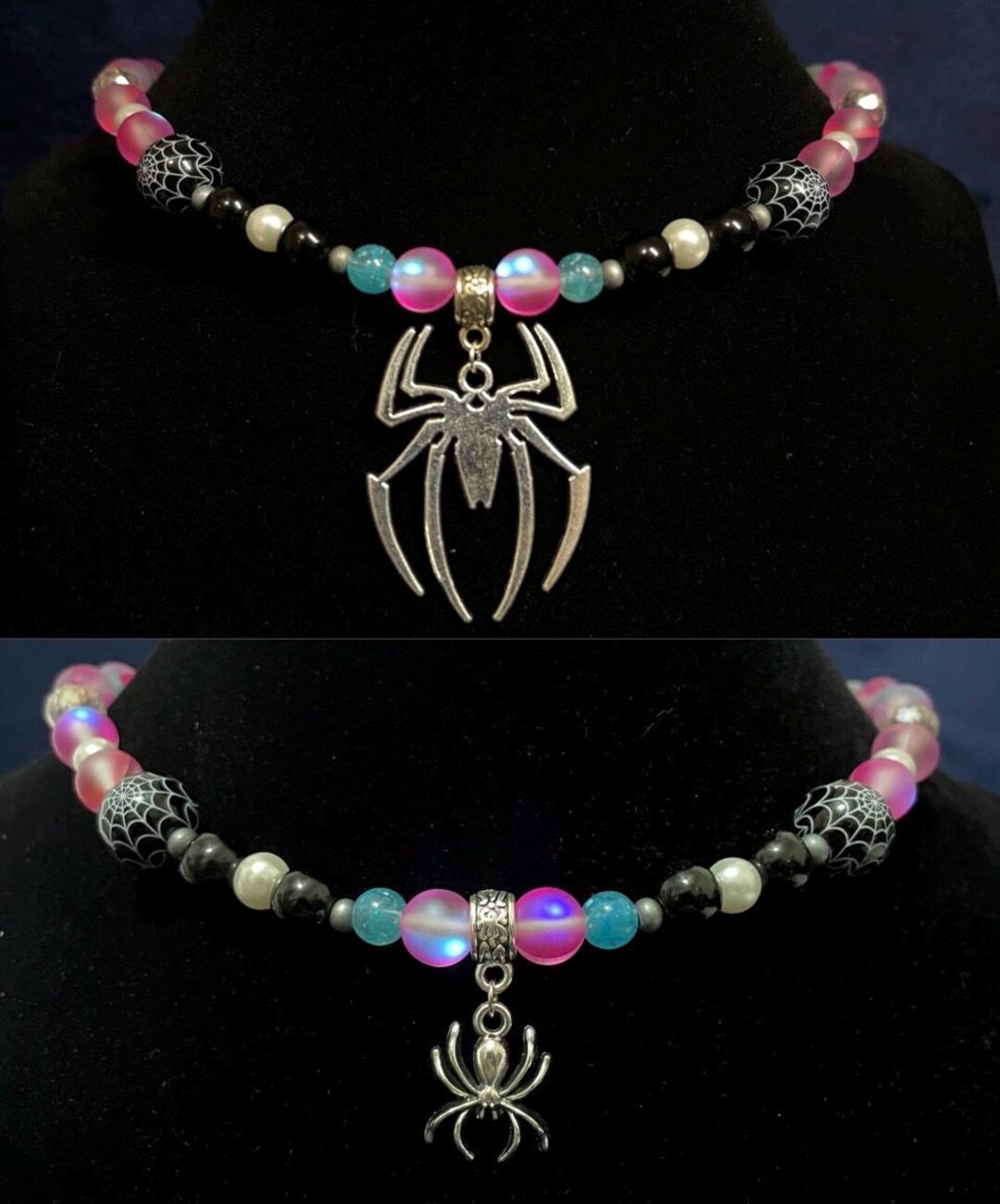 Gwen Stacy Spiderwoman Glass Bead Necklace - Etsy