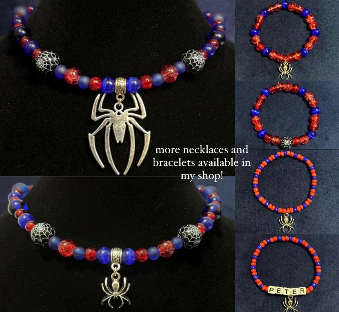 Peter Parker Spiderman Adjustable Beaded Necklace - Etsy