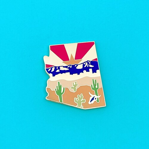 Arizona Enamel Pin Arizona State Pin Single Hard Enamel Pin - Etsy