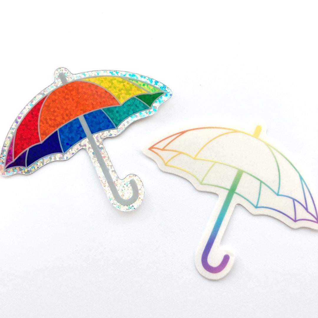 Rainbow Umbrella Sticker - Etsy