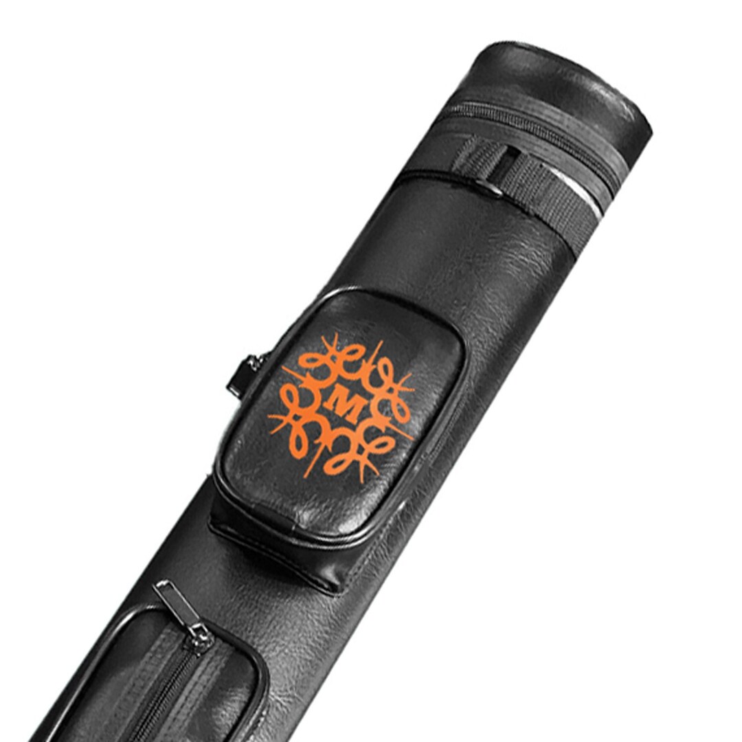 Personalized Monogram Pool Cue Case: Black Vinyl Billiard Stick Carrier ...