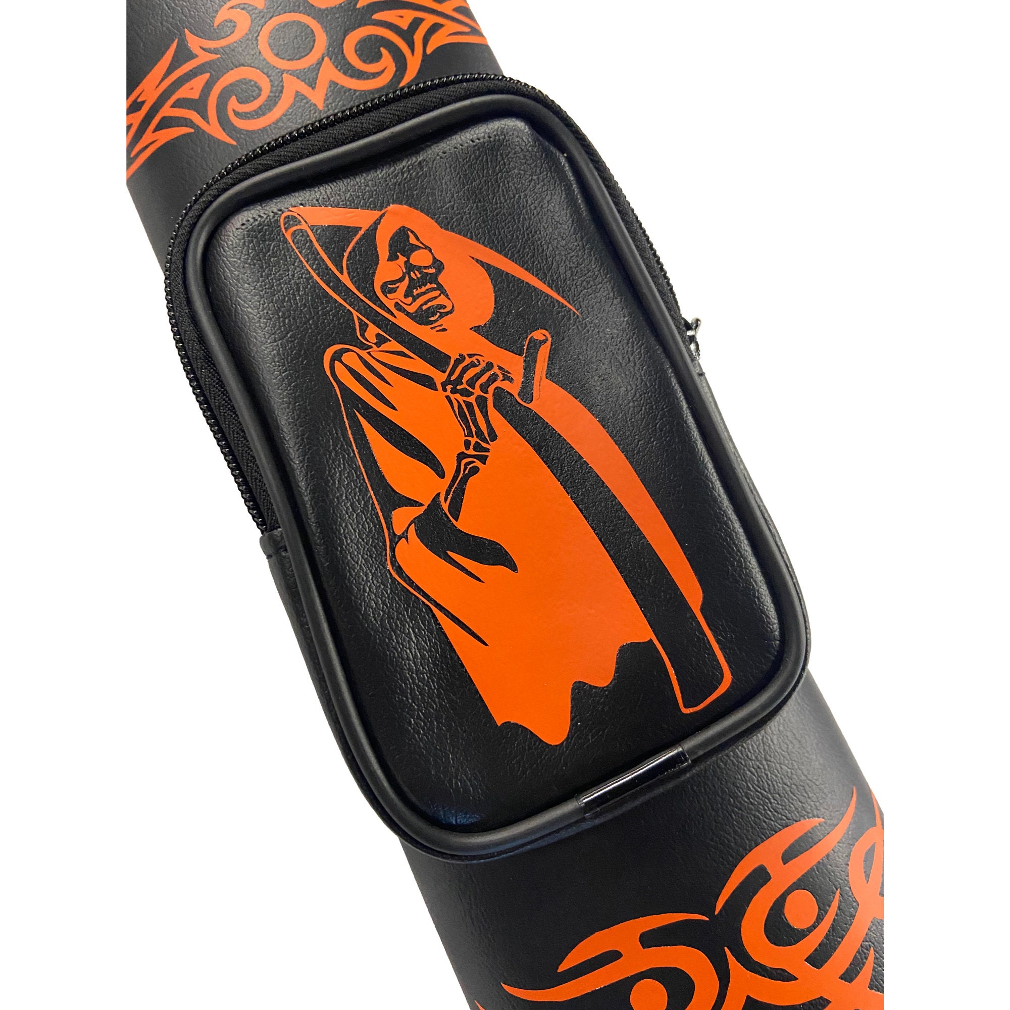 Grim Reaper Pool Cue Case: Vinyl Billiard Stick Holder, 2-cue Capacity ...