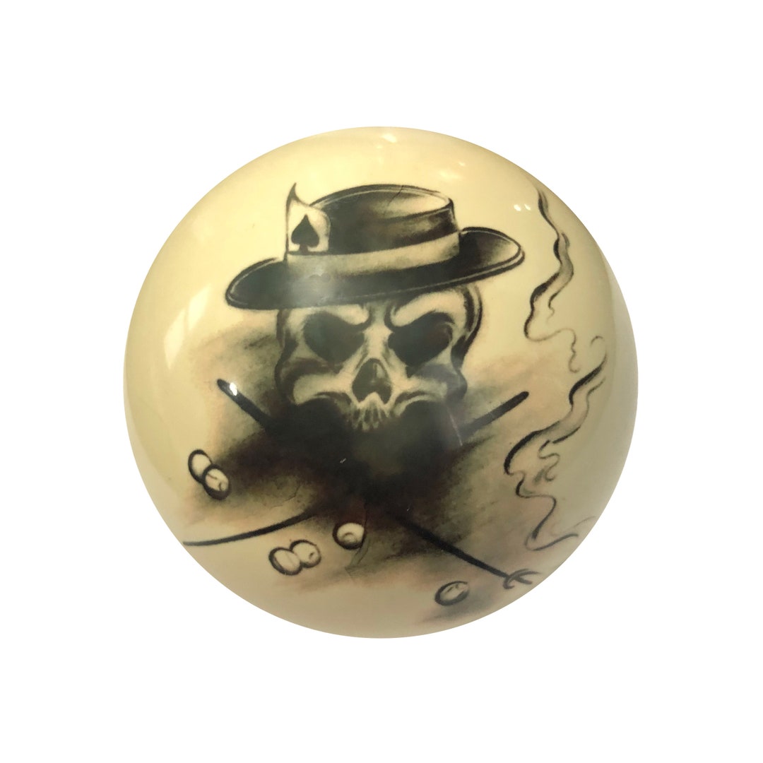 Skull Spade Top Hat Custom Cue Ball by D&L Billiards - Etsy