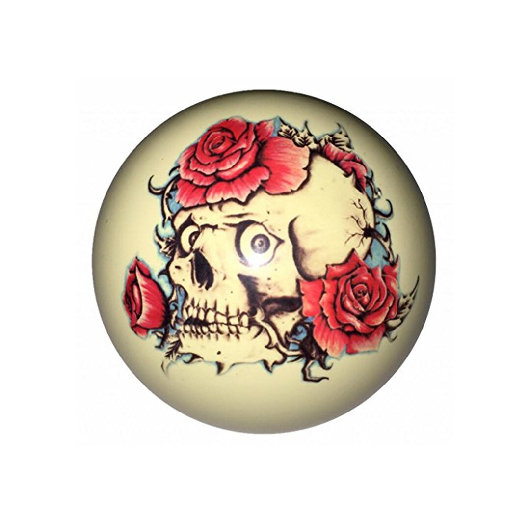 Skull and Roses Custom Cue Ball by D&L Billiards - Etsy