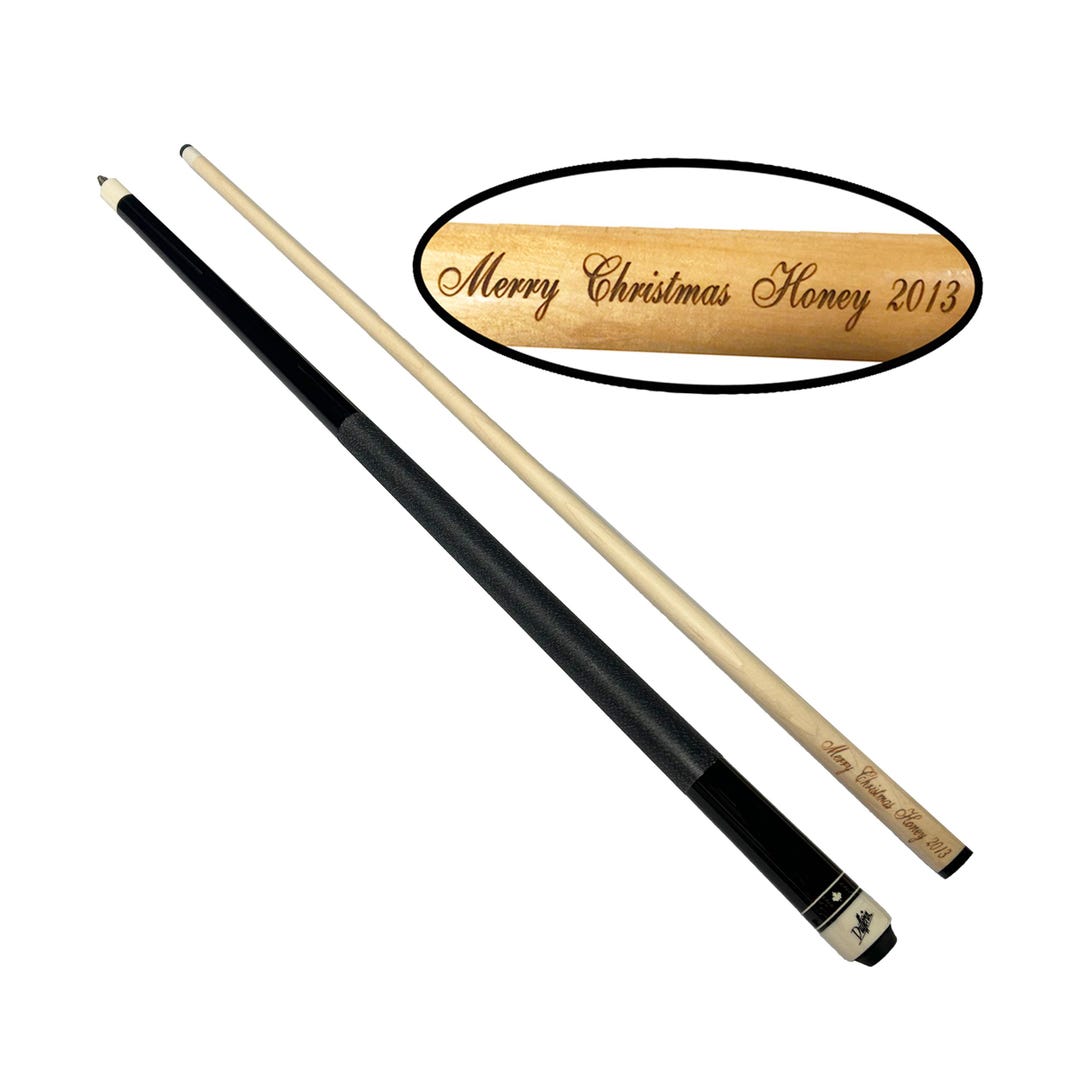 Custom 2 Piece Pool Cue Stick With Black Stain With Personalized Name ...