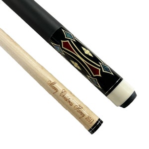 Two Piece Red and Blue Details With Wrap Pool Cue Stick With Custom ...