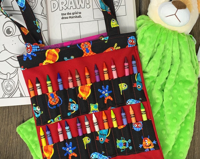 Monsters Crayon Bag, Crayola Bag, Crayon Bag Set, Crayon Tote Set - Etsy