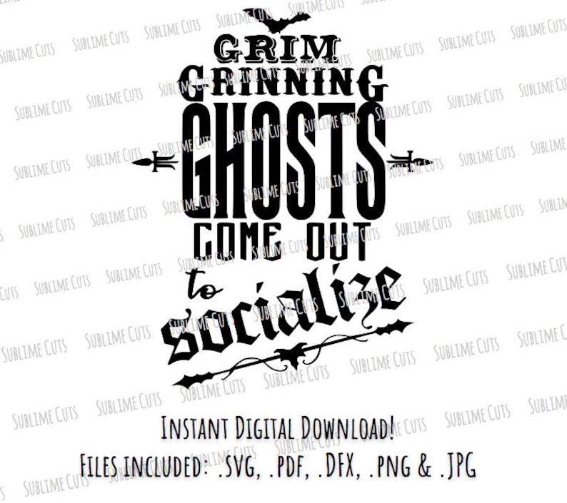 Grim Grinning Ghosts Svg Instant Digital Download Haunted House Mansion ...