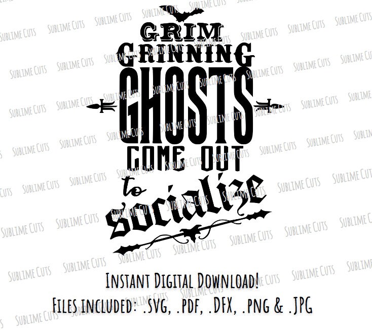 Grim Grinning Ghosts svg instant digital download haunted | Etsy