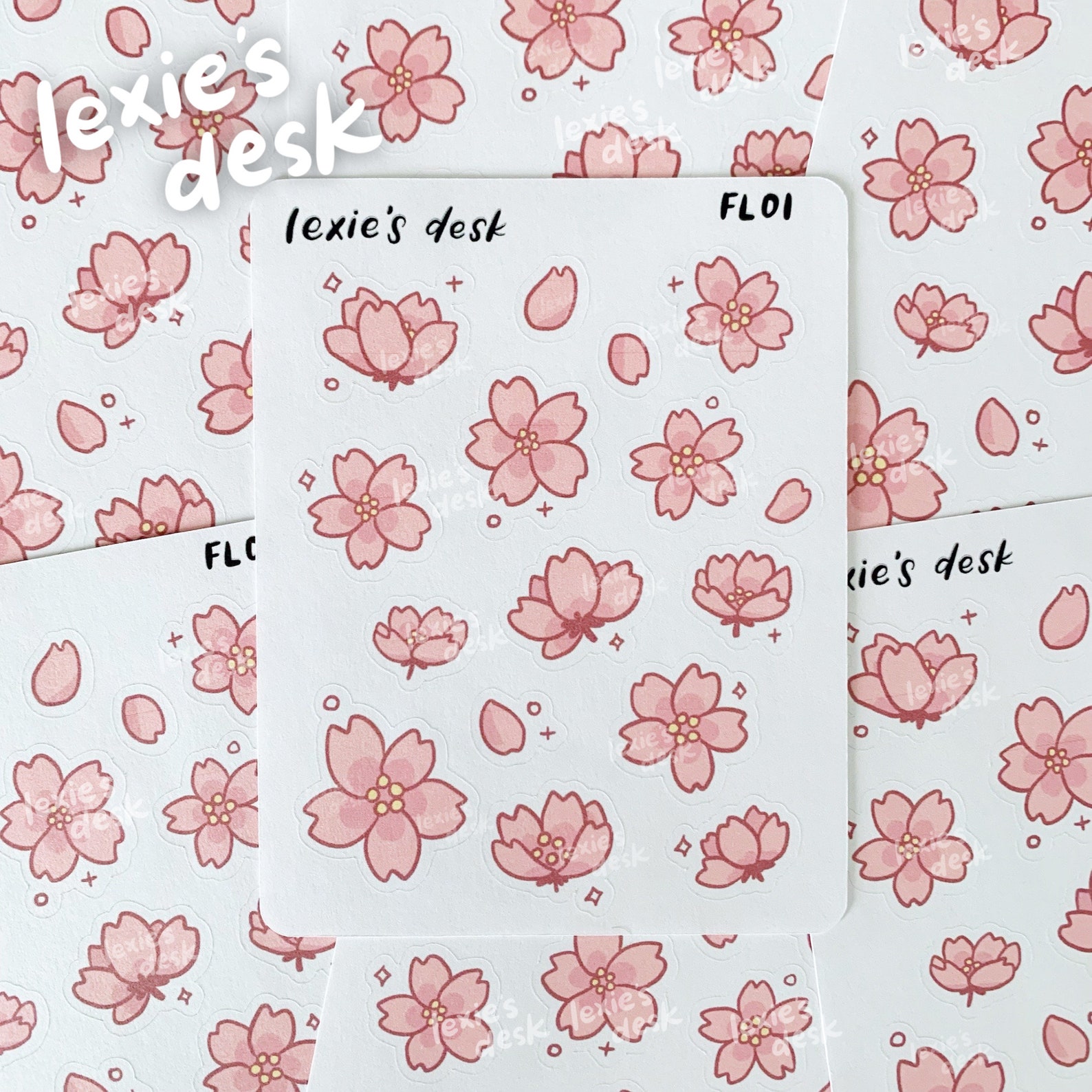 Sakura Cherry Blossom Sticker Sheet Cute and Kawaii Deco | Etsy