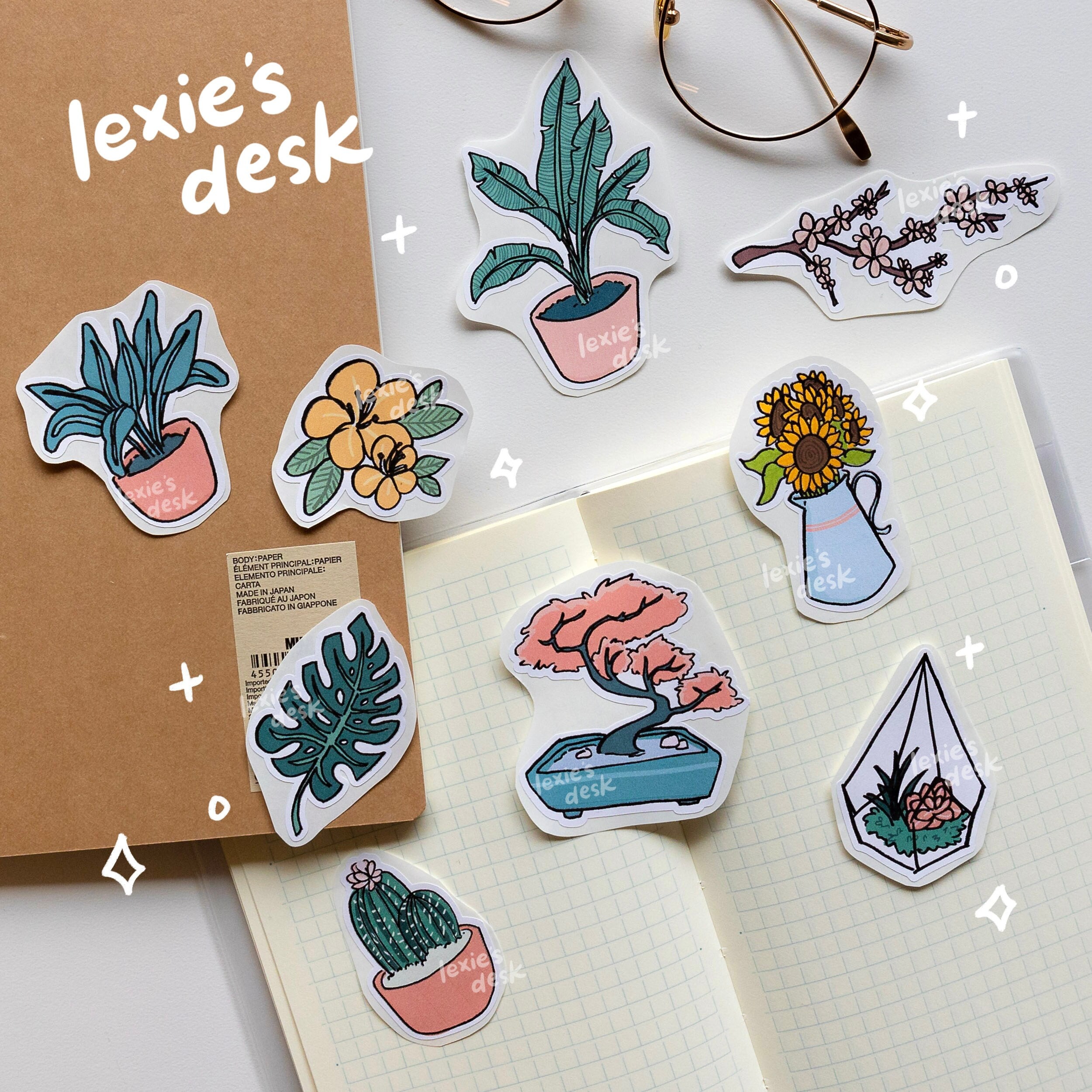 Cute Plant Sticker Pack Stickers for Bullet Journal - Etsy