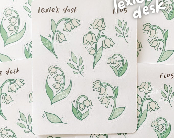 Lily of the Valley Sticker Sheet Cute and Kawaii Floral Deco Stickers ...