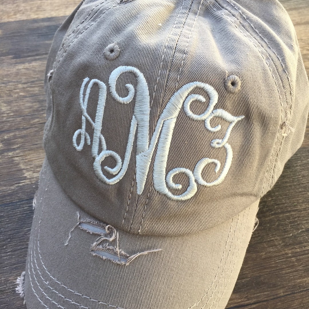 Monogrammed Ponytail Hats Messy Bun Hats High Pony Hats - Etsy