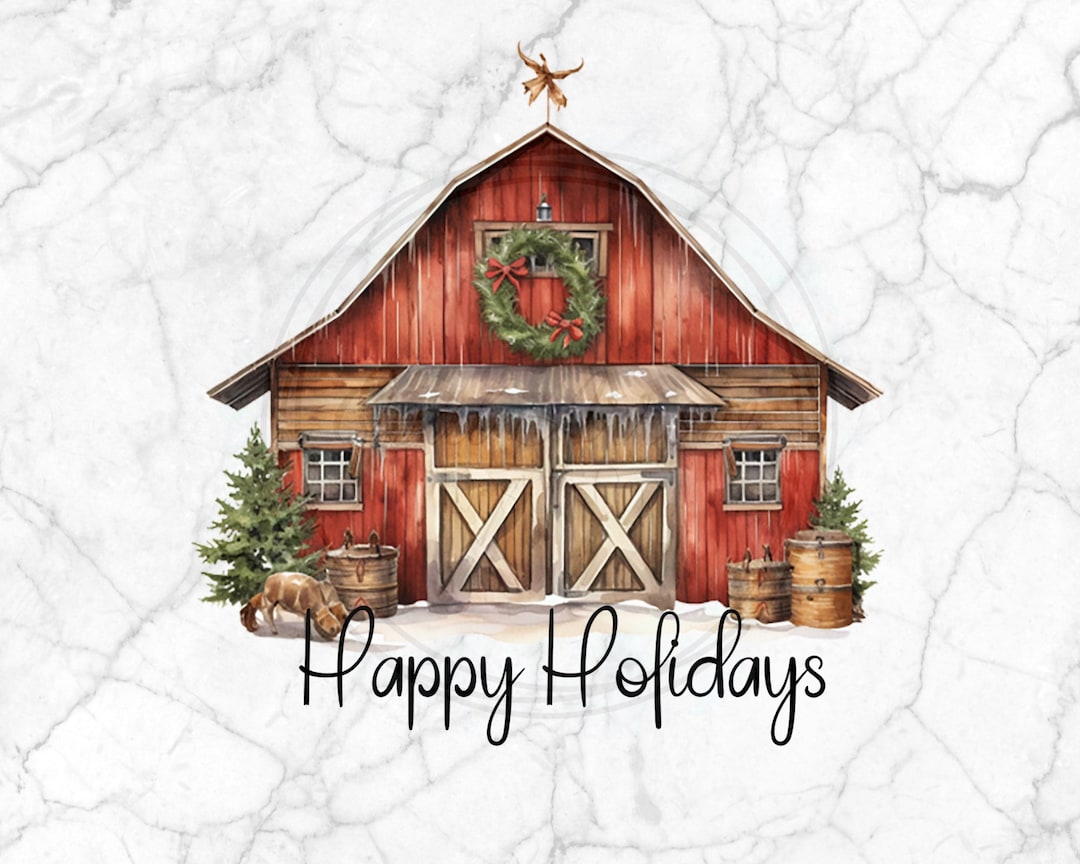 Happy Holidays, Farm, Merry Christmas, Barn, Christmas, Funny, PNG ...
