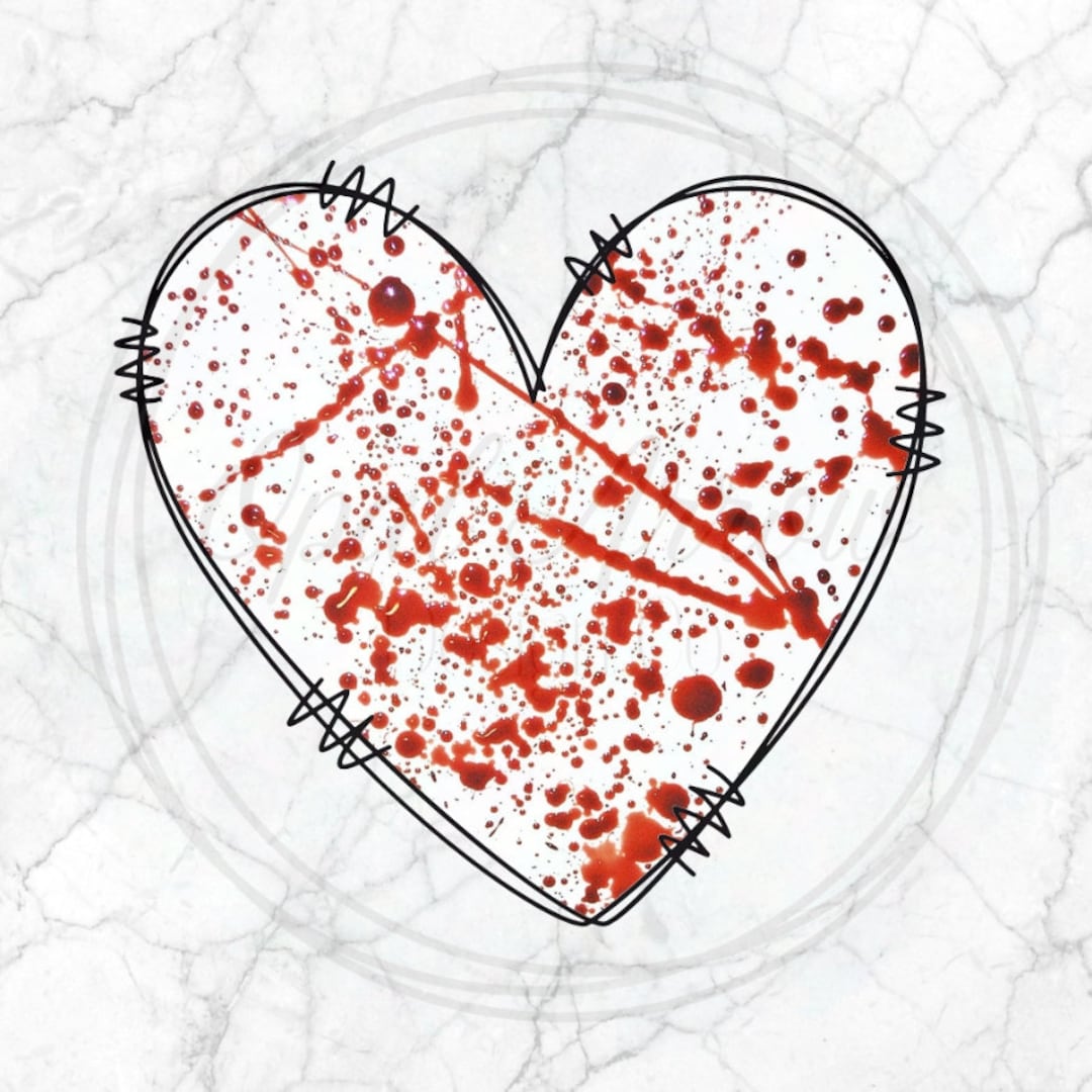 Blood Splatter Heart, Heart Png, Clip Art, Sublimation Design, PNG ...