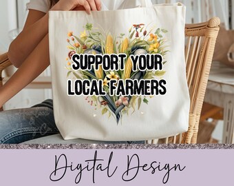 Support Your Local Farmers PNG Digital Download Only - Tractor Cow Corn ...