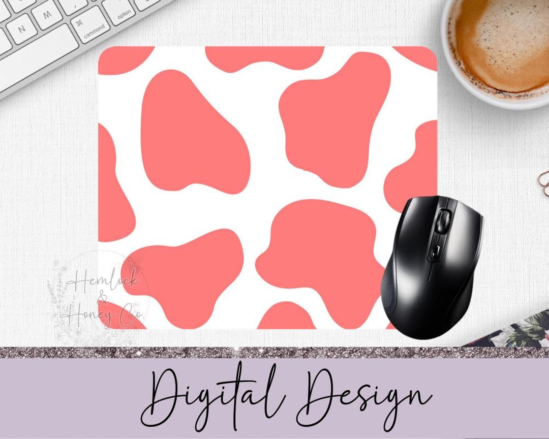 Pink Cow Print Mouse Pad Digital Design, Mouse Pad, Sublimation Design ...