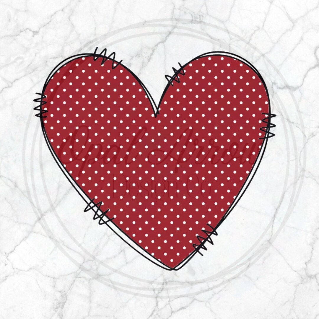 Red Dots Heart, Heart Png, Clip Art, Sublimation Design, PNG, Digital ...