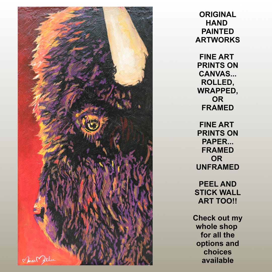 Tathanka Buffalo Bison Canvas Print, Lakota Sioux Native American Art ...