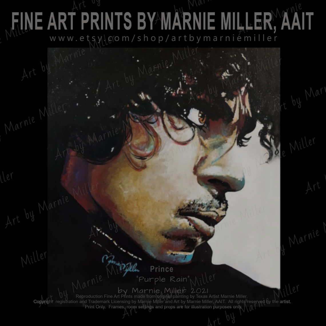 Prince Purple Rain Giclee Fine Art Print on Quality Canvas or - Etsy